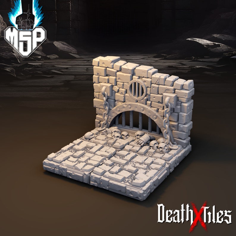 Dungeon Tile Wall With Drain A - Deathxtiles - 3D Printed Tabletop ...
