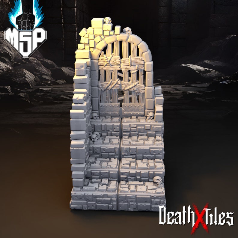 Dungeon Tile Stairs With Door - Deathxtiles - 3D Printed Tabletop ...