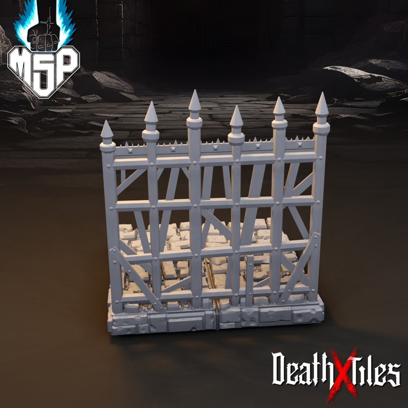 Dungeon Tile Metal Cage Wall - Deathxtiles - 3D Printed Tabletop ...