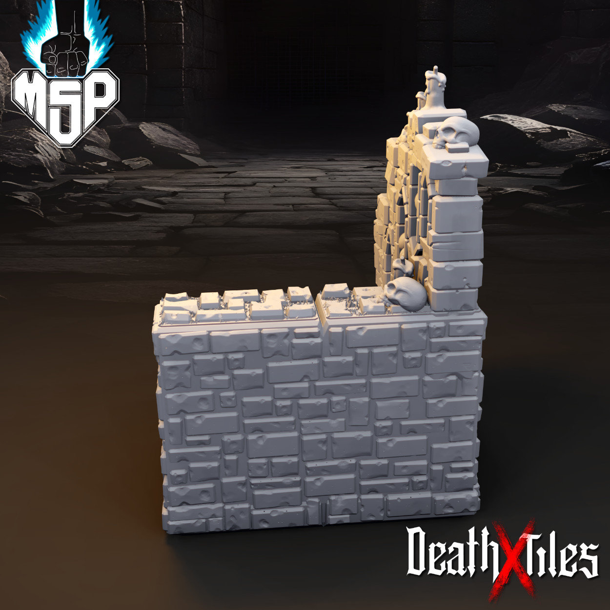 Dungeon Tile Stairs With Skulls - Deathxtiles - 3D Printed Tabletop ...