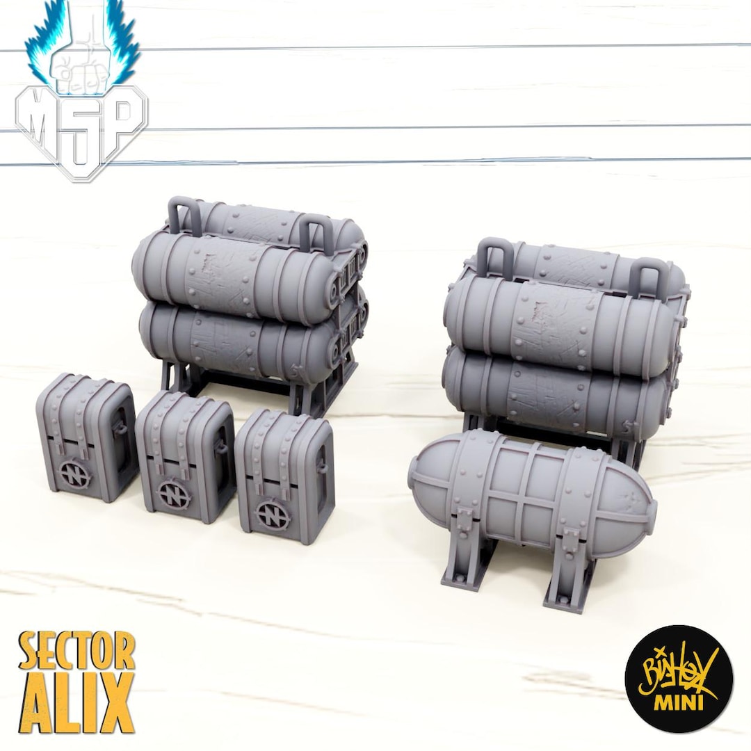 Dock Tanks - Sector AL-IX - Bishok Mini - 12mm Scale - 3D Printed ...