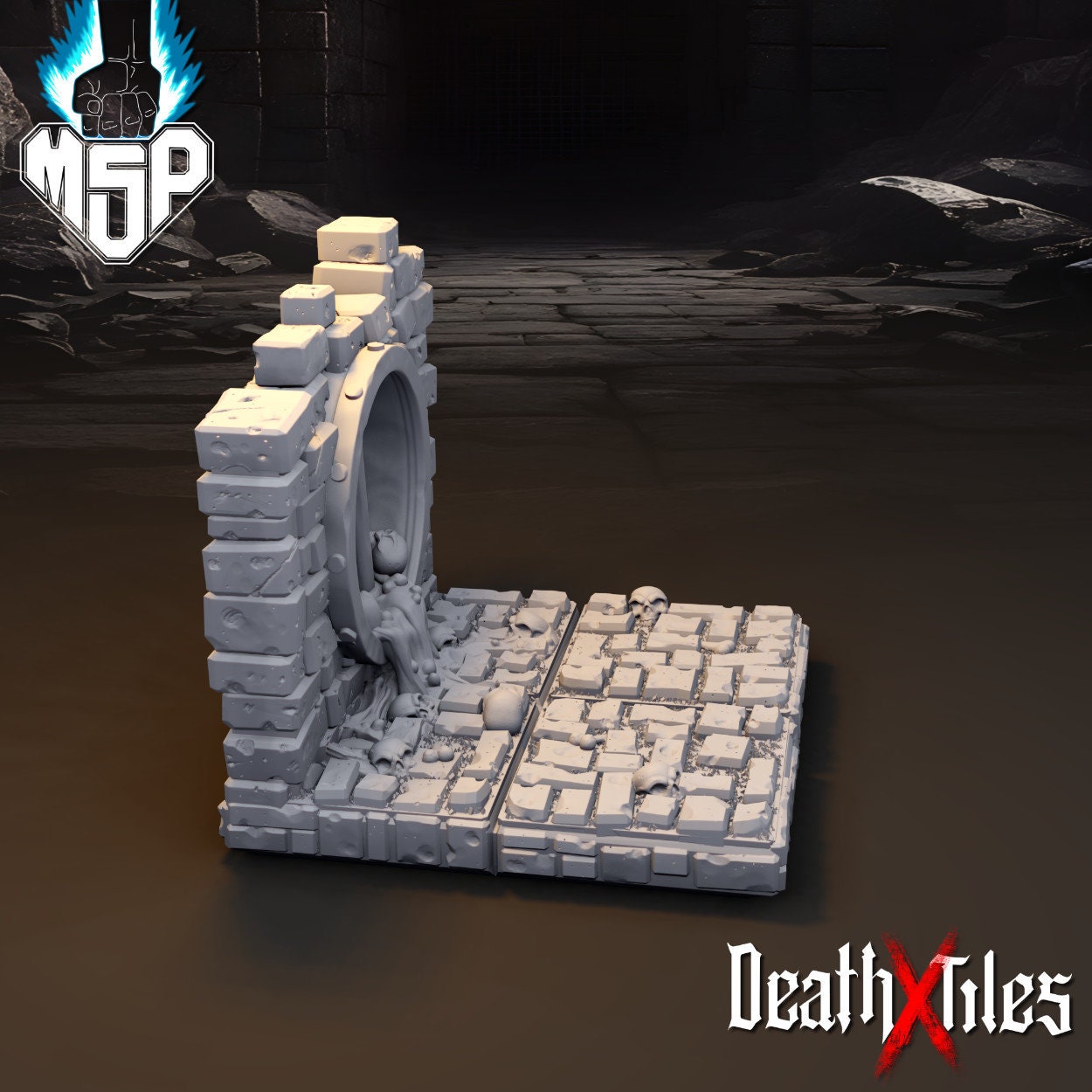 Dungeon Tile Wall With Drain B - Deathxtiles - 3D Printed Tabletop ...