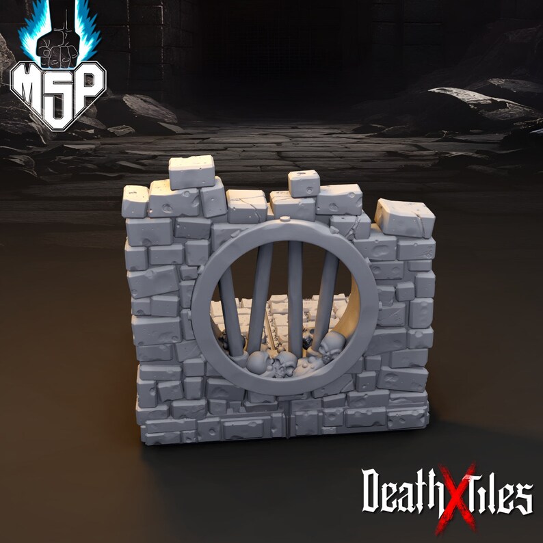 Dungeon Tile Wall With Drain B - Deathxtiles - 3D Printed Tabletop ...