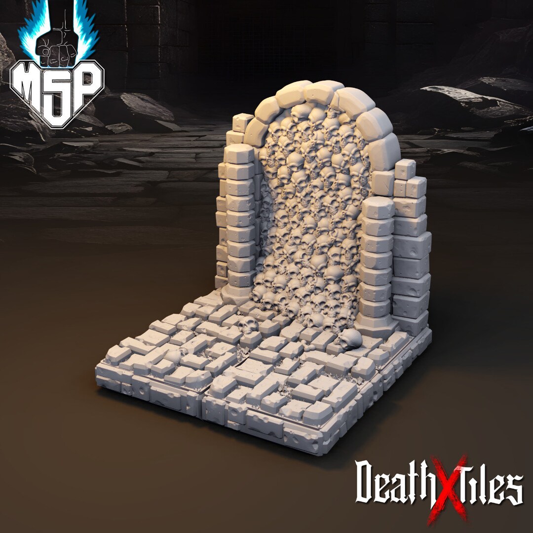 Dungeon Tile Door With Skulls - Deathxtiles - 3D Printed Tabletop ...