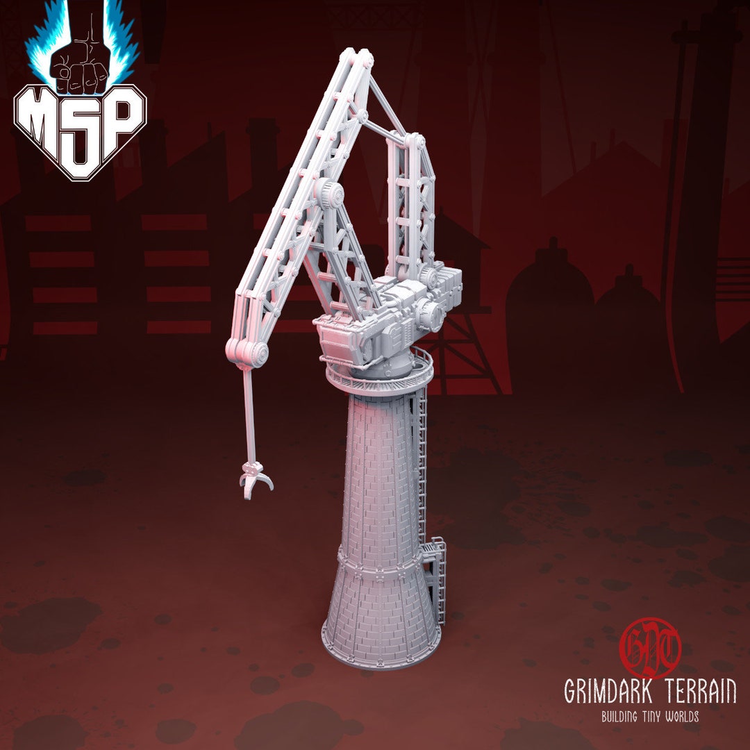 Pyraeus Harbour Crane - Grimdark Terrain - 3D Printed Miniature - Sci ...