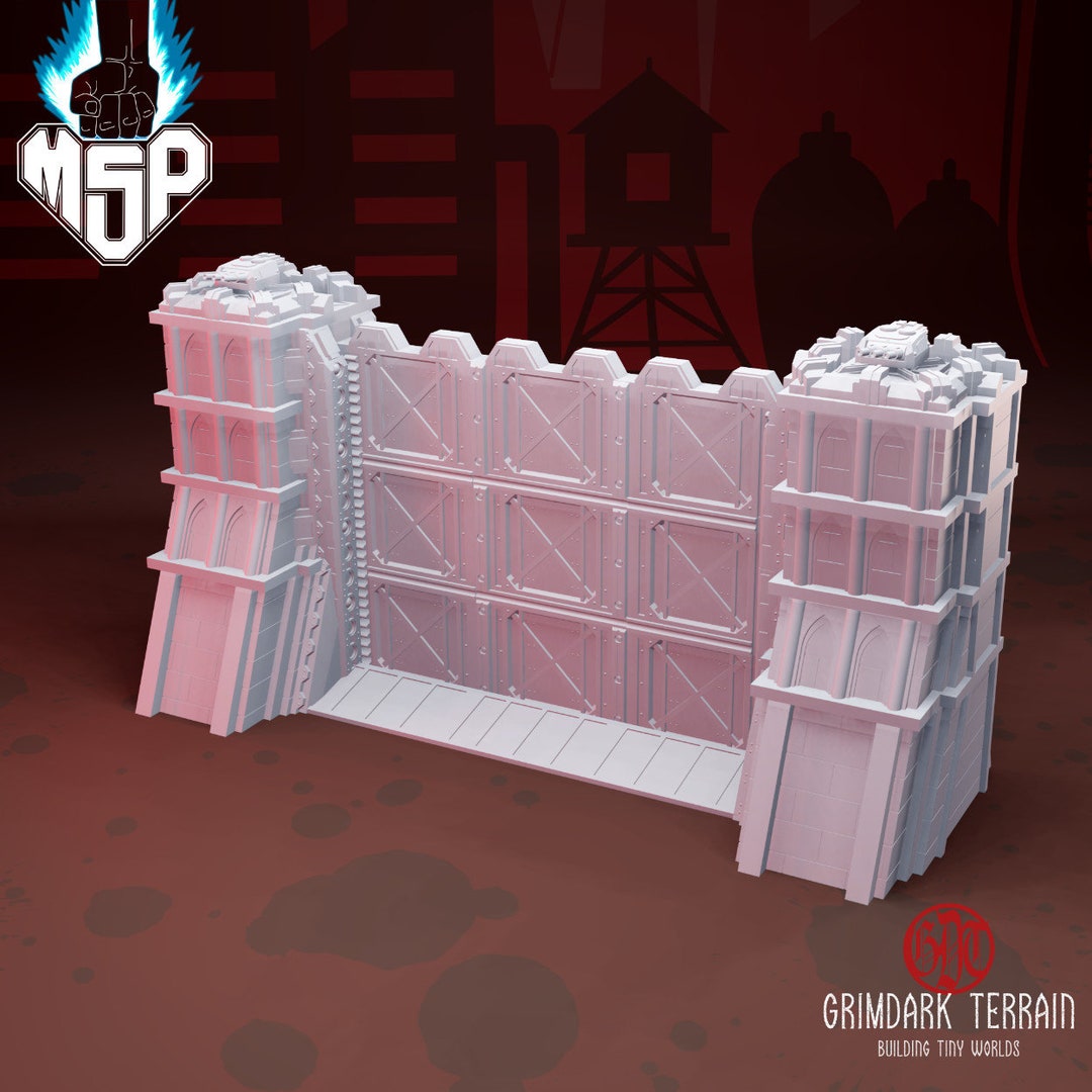 Walls of Mytilene Titan Gate - Grimdark Terrain - 3D Printed Miniature ...