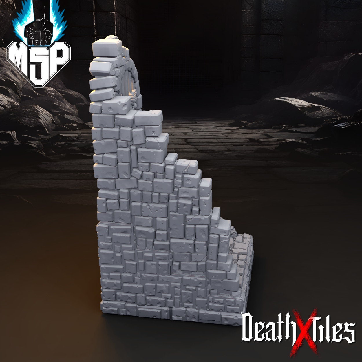 Dungeon Tile Stairs With Door - Deathxtiles - 3D Printed Tabletop ...