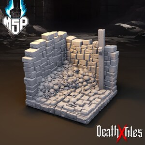 Dungeon Tile Corner With Skulls - Deathxtiles - 3D Printed Tabletop ...