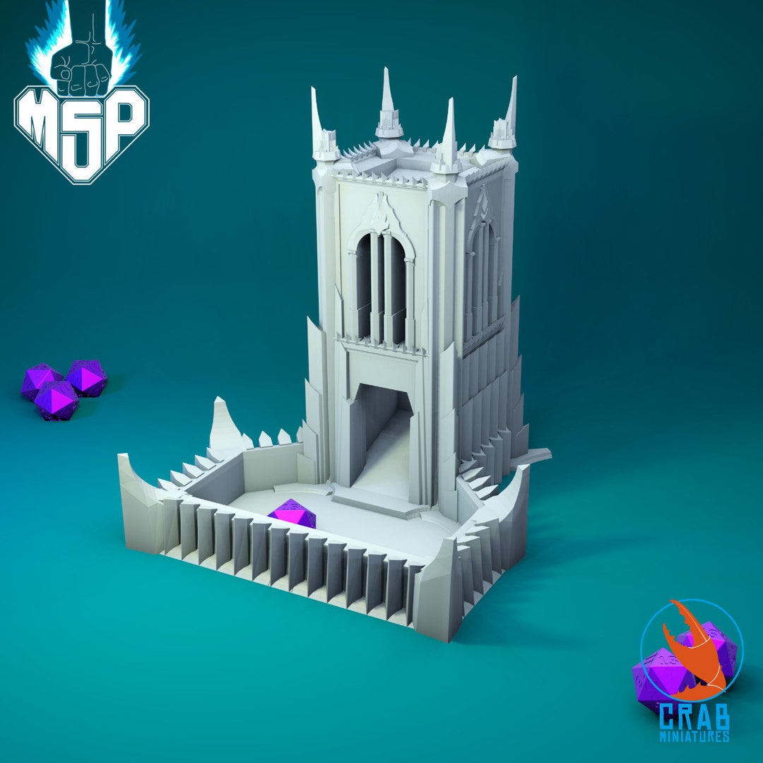 Dark Cathedral Fantasy Dice Tower Dice Tower Dice Cup 3D Printing ...
