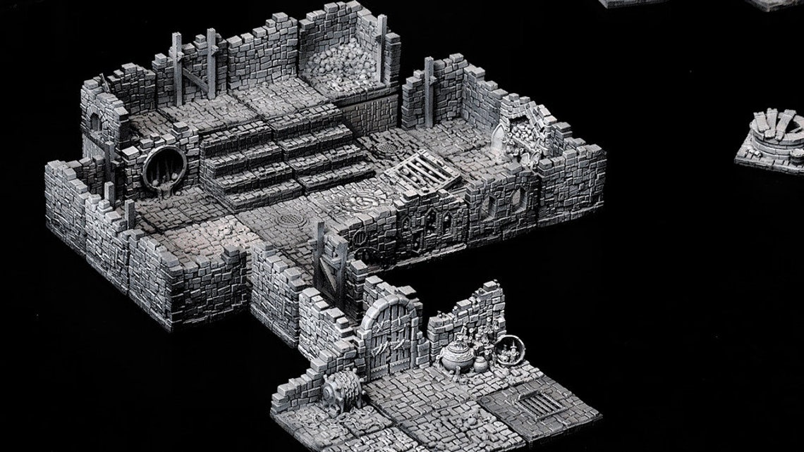 Dungeon Tile Corner With Ladder - Deathxtiles - 3D Printed Tabletop ...