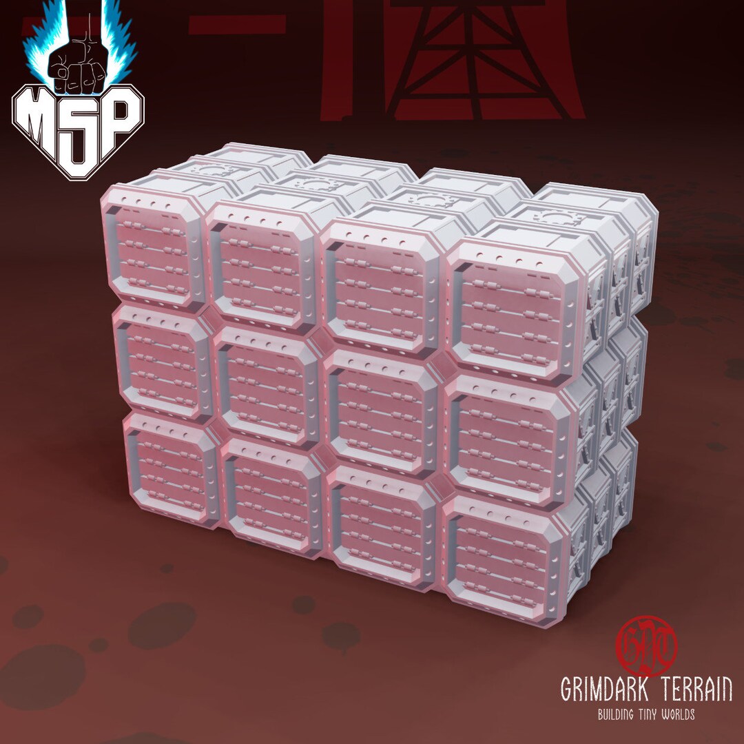 Olympus Mons Stacked Container 3x4 - Grimdark Terrain - 3D Printed ...