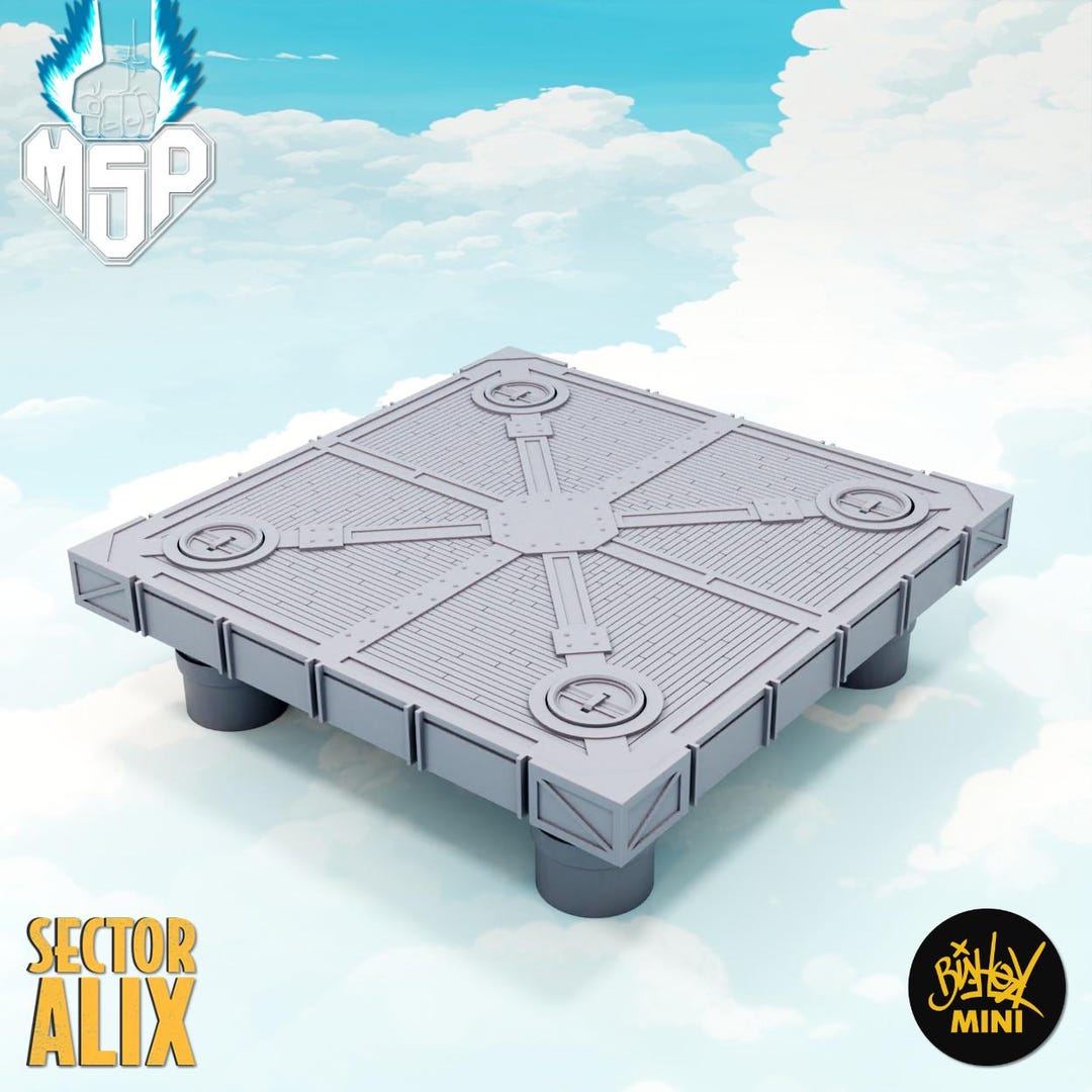 Dock Platform Square - Sector AL-IX - Bishok Mini - 12mm Scale - 3D ...