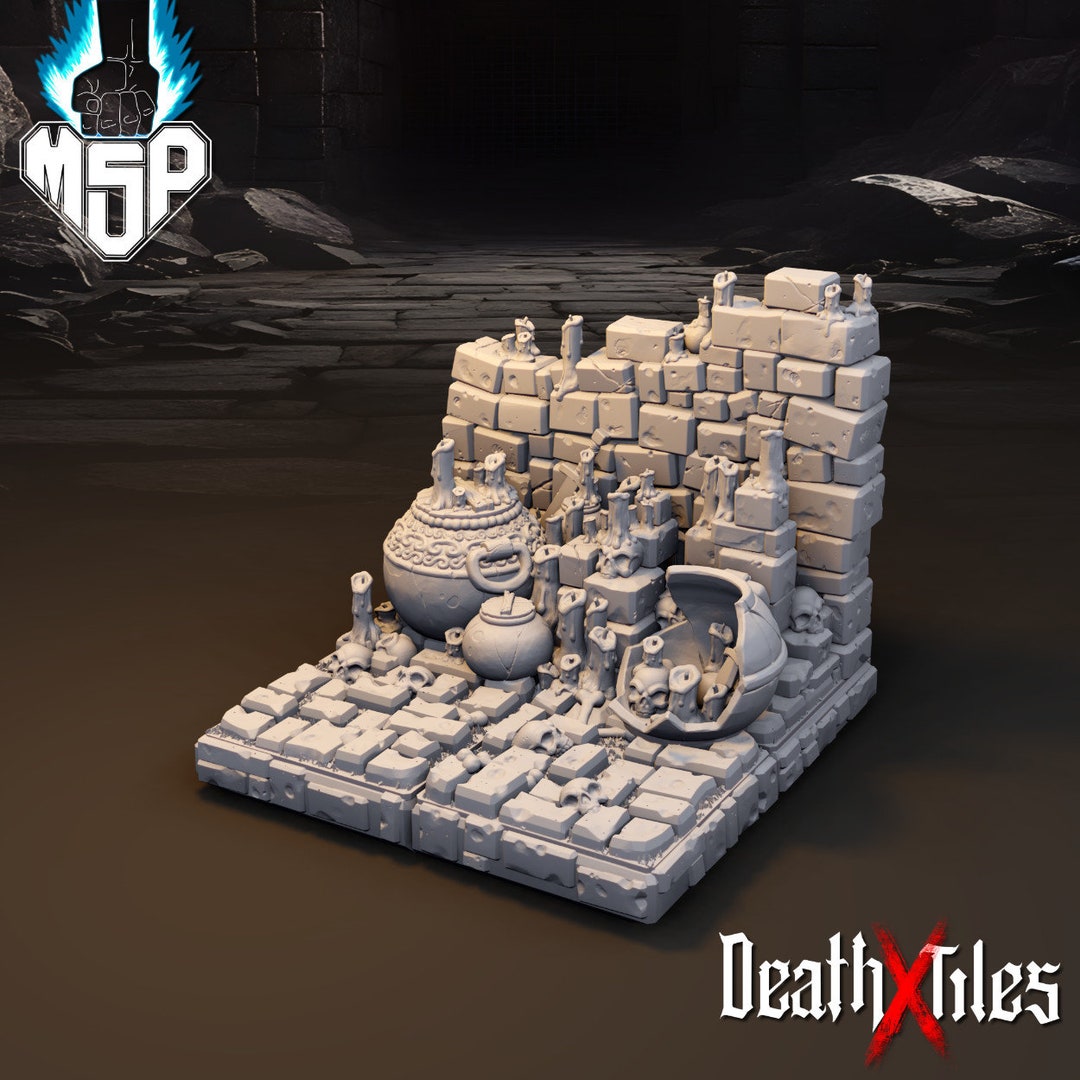 Dungeon Tile Wall With Altar - Deathxtiles - 3D Printed Tabletop ...