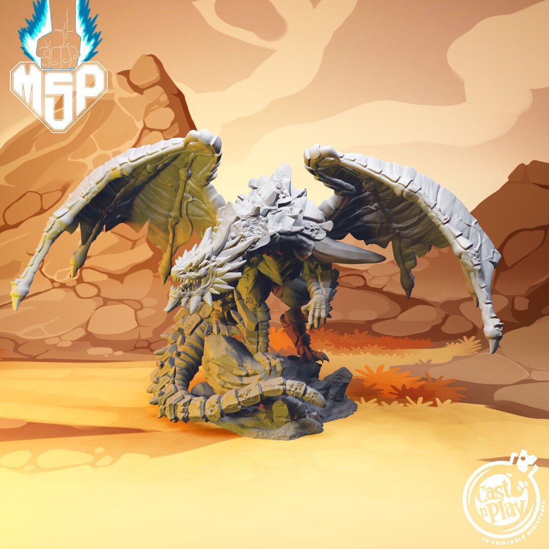 Desert Brown Dragon Mezsarg Rise of the Dragons Cast N Play 3D Printed ...