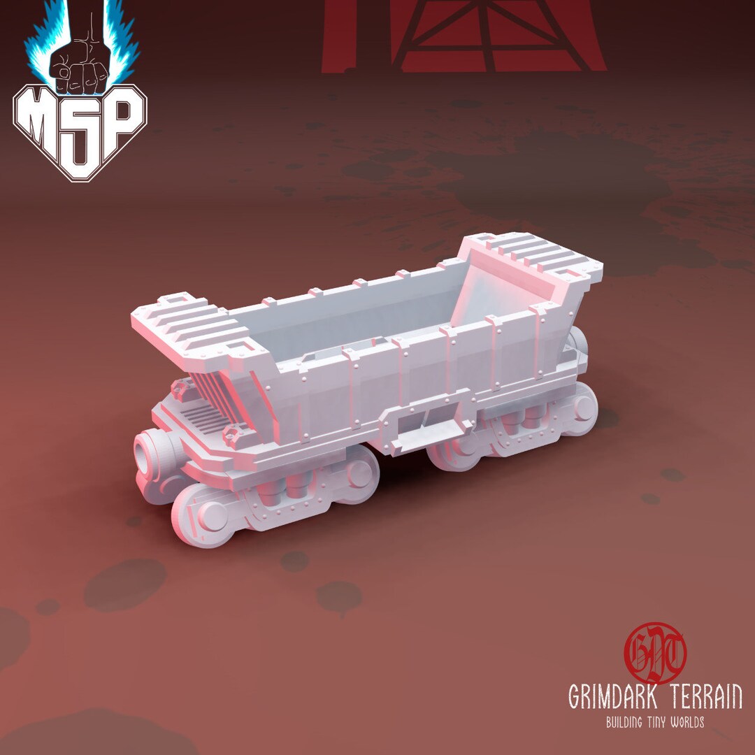 Heresy Train Bulk Freight Waggon Grimdark Terrain 3D Printed Miniature ...