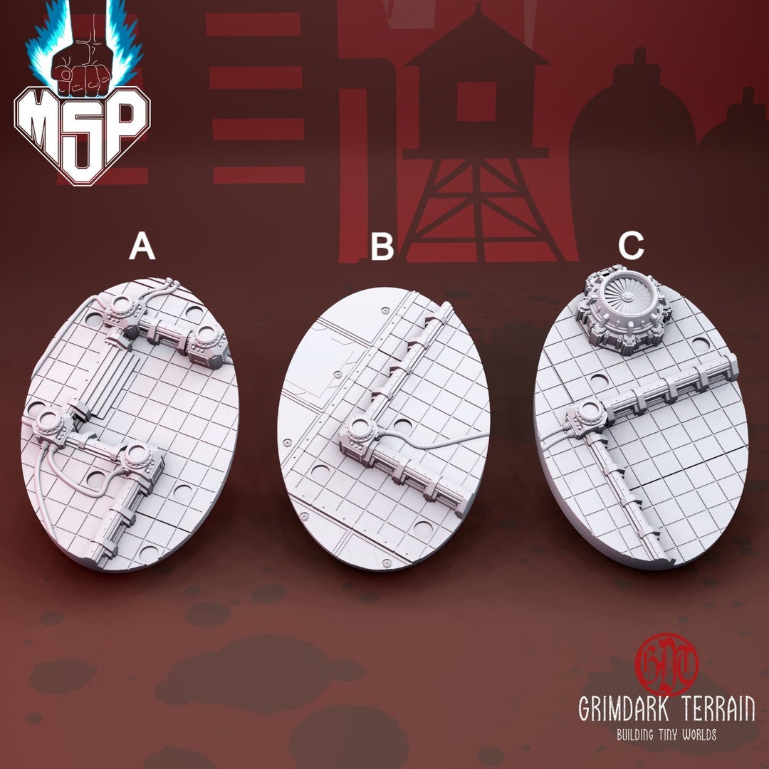 Ares Base Toppers Oval 105 Mm Grimdark Terrain 3D Printed Miniature Sci ...