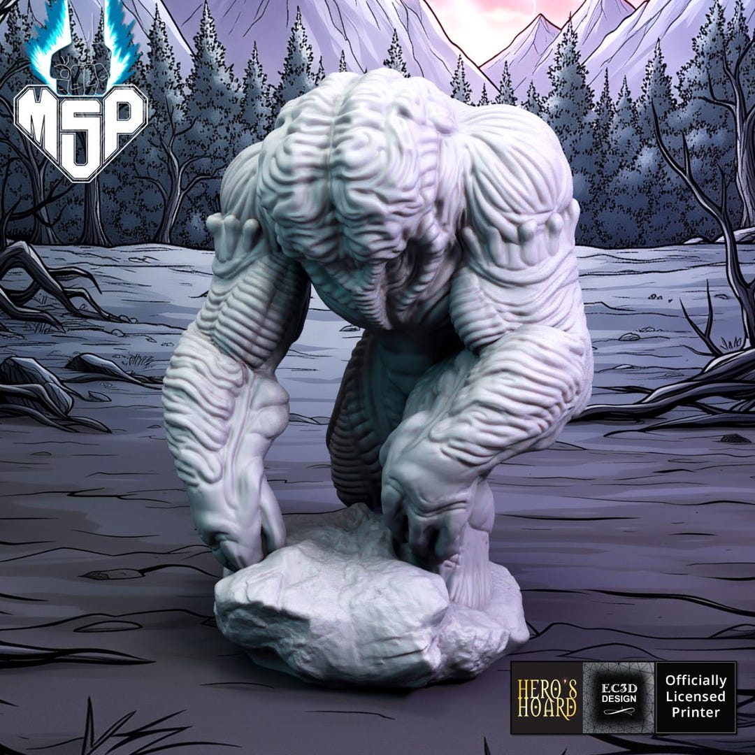 Brain Golem - Beasts And Baddies - EC3D - 3D Printed Tabletop Miniature ...