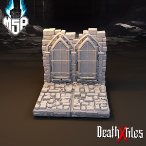 Dungeon Tile Wall Closed Windows - Deathxtiles - 3D Printed Tabletop ...