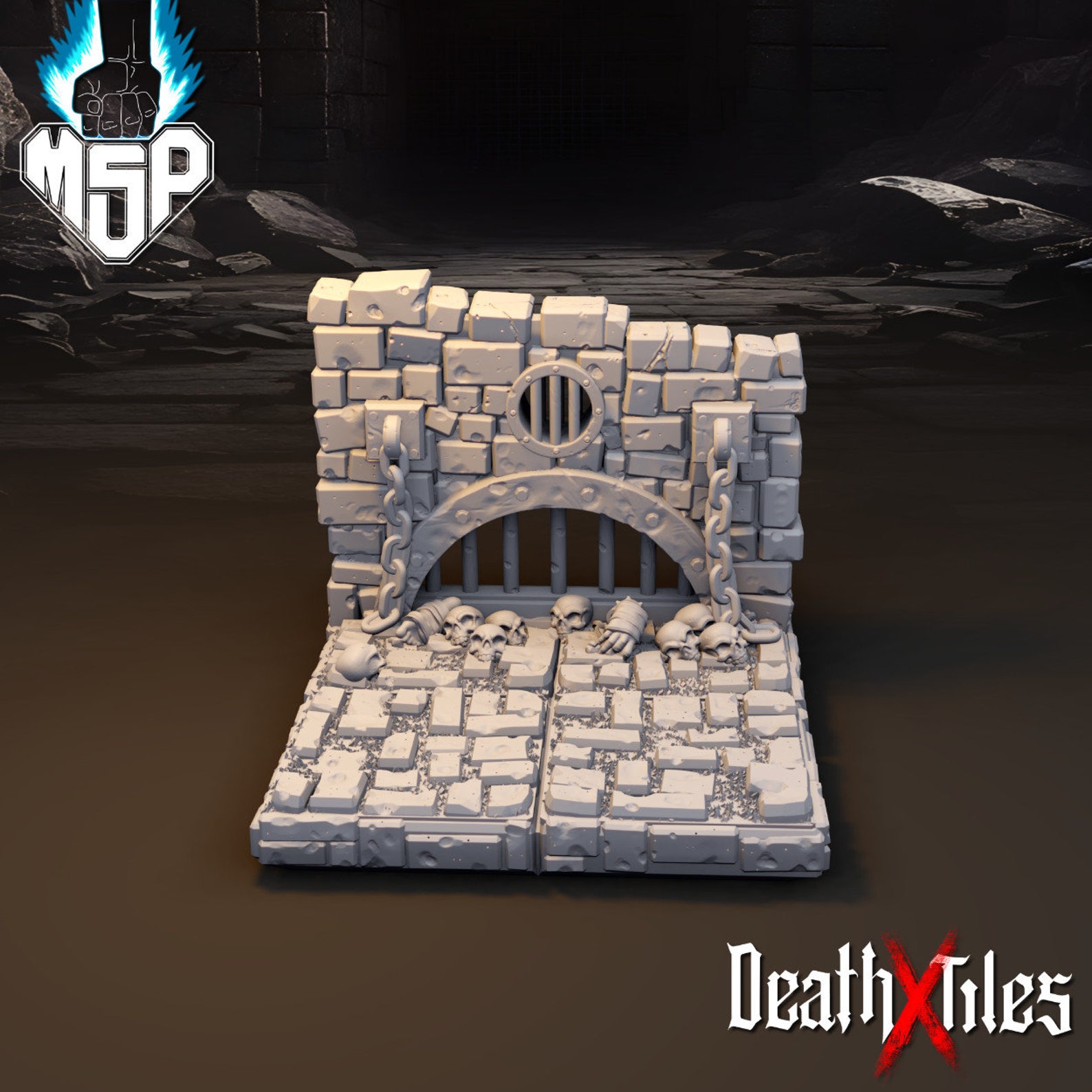 Dungeon Tile Wall With Drain A - Deathxtiles - 3D Printed Tabletop ...