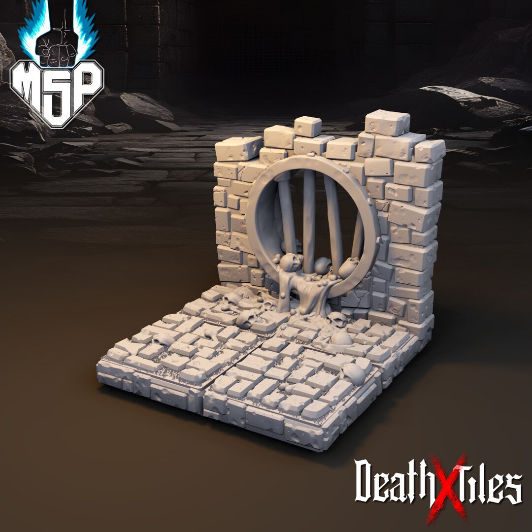 Dungeon Tile Wall With Drain B - Deathxtiles - 3D Printed Tabletop ...