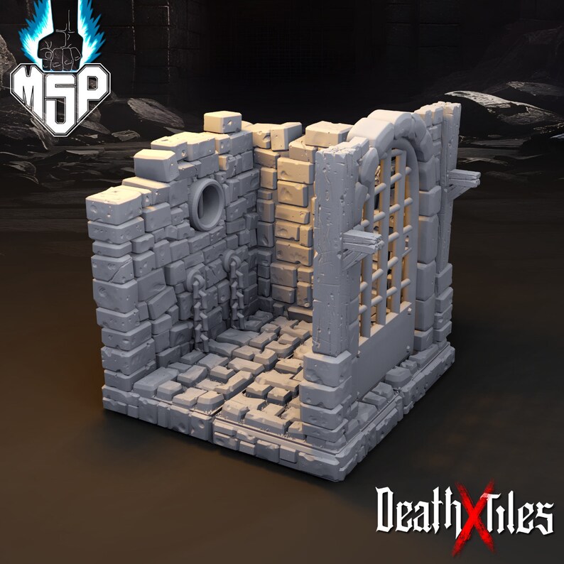 Dungeon Tile Hallway End With Door - Deathxtiles - 3D Printed Tabletop ...
