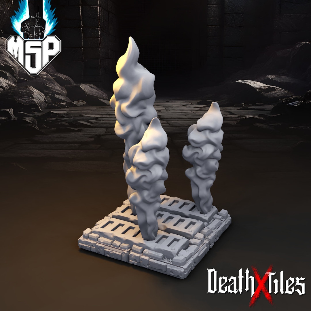Dungeon Tile Floor Fire Trap - Deathxtiles - 3D Printed Tabletop ...