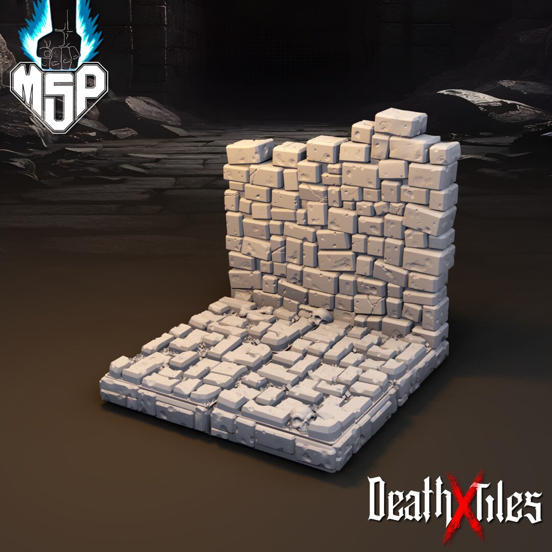 Dungeon Tile Wall Straight A - Deathxtiles - 3D Printed Tabletop ...