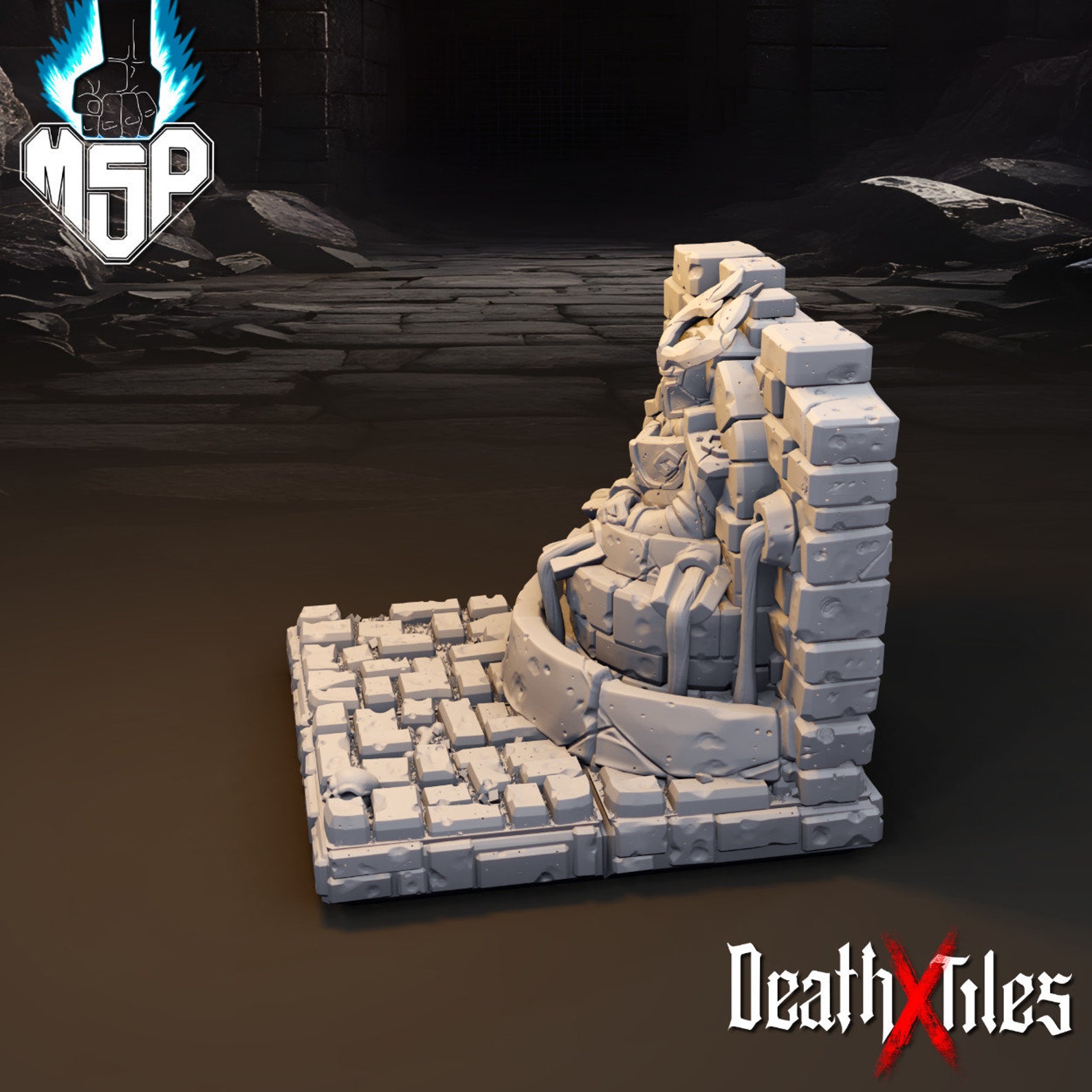 Dungeon Tile Wall With Fountain - Deathxtiles - 3D Printed Tabletop ...