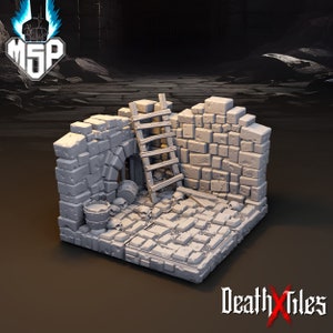 Dungeon Tile Corner With Ladder - Deathxtiles - 3D Printed Tabletop ...