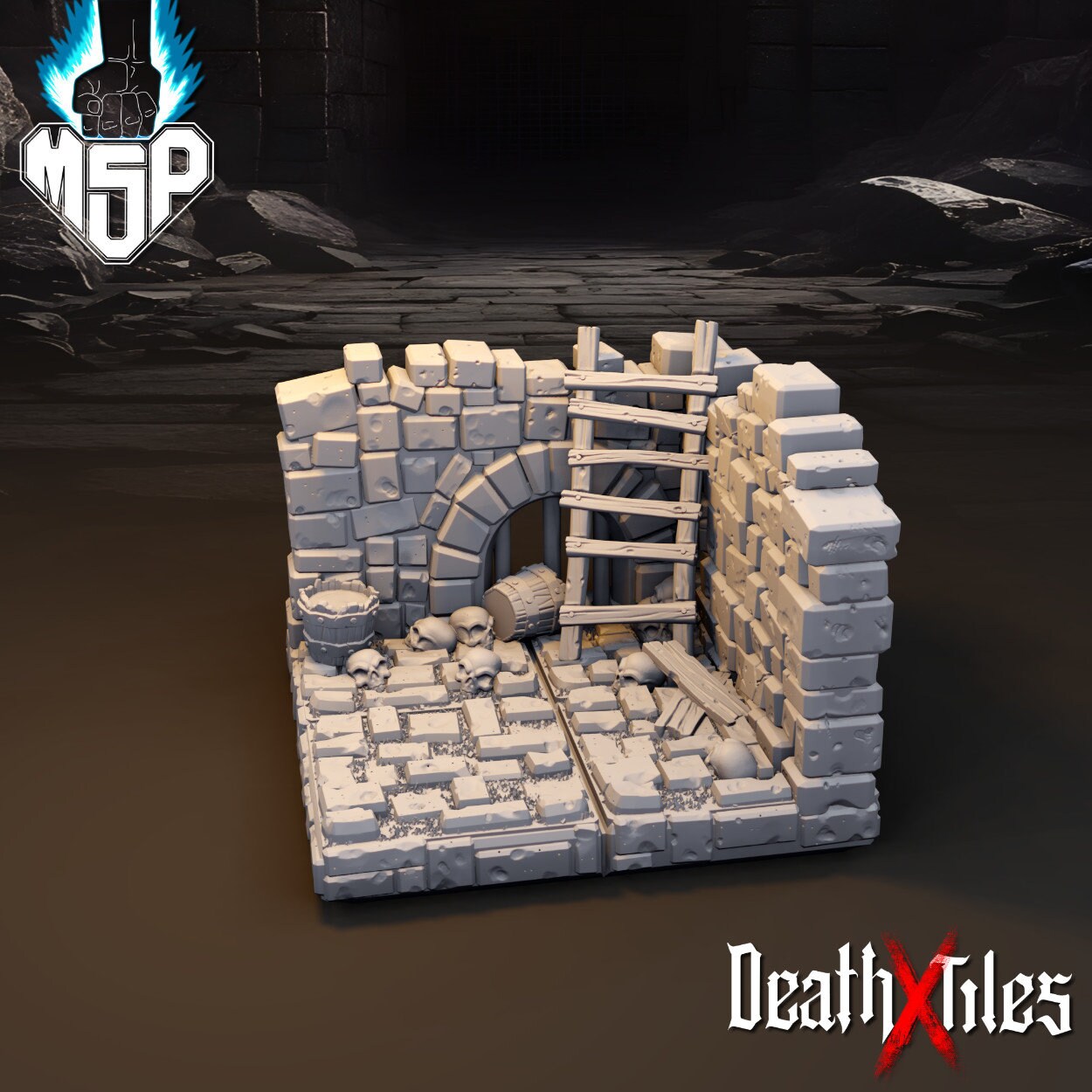 Dungeon Tile Corner With Ladder - Deathxtiles - 3D Printed Tabletop ...