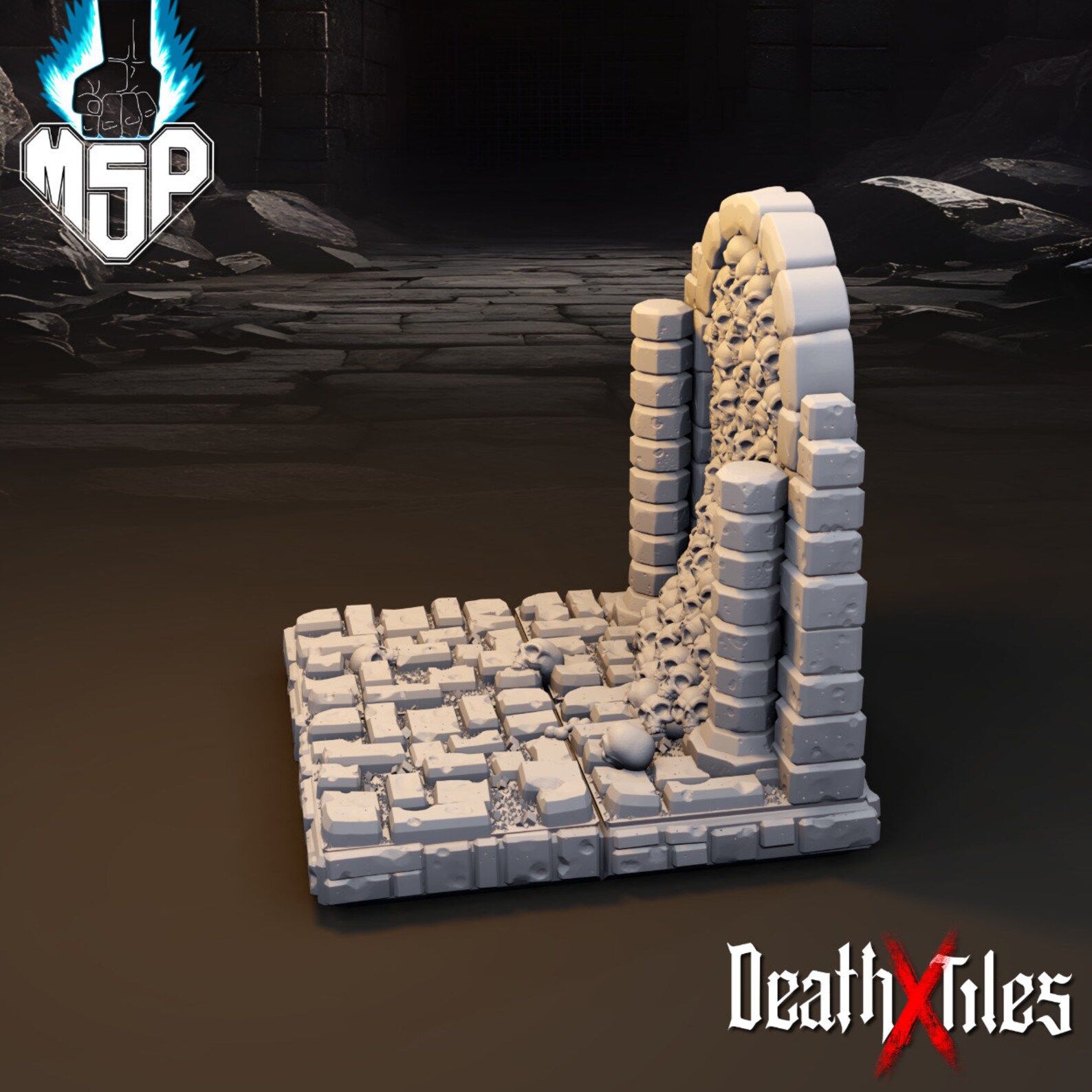 Dungeon Tile Door With Skulls - Deathxtiles - 3D Printed Tabletop ...