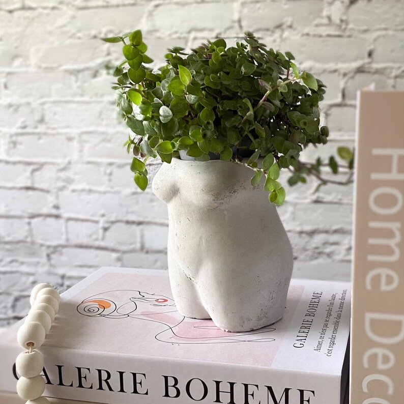 Female Body Concrete Planter Handmade Concrete Makeup Brush Holder ...