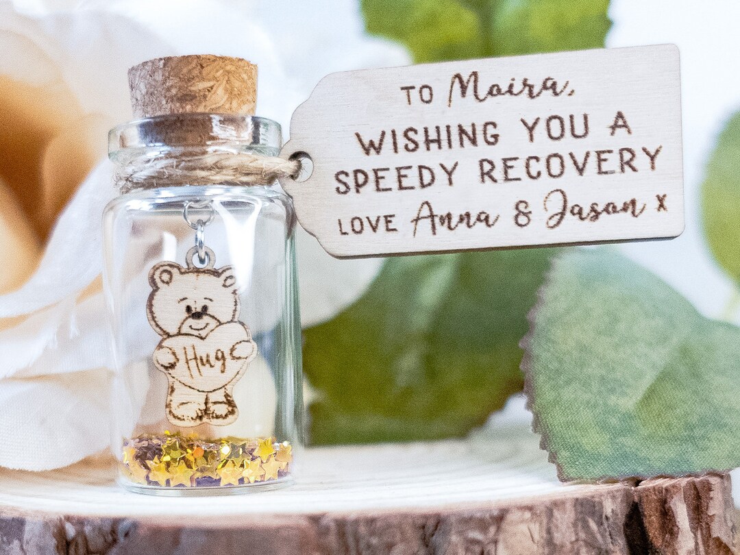 Personalised Get Well Soon Bear Hug in a Bottle. Get Well Soon Hug in a ...