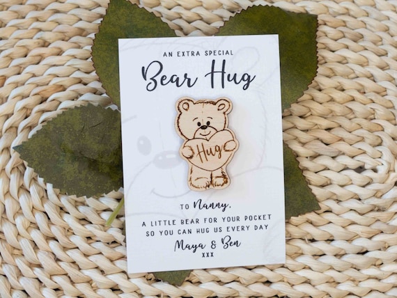 Grandparent Pocket Hug / Bear Hug Token a Unique Personalised - Etsy