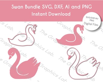 Swan Clipart Swan Princess SVG PNG Royal Swan Baby Shower - Etsy
