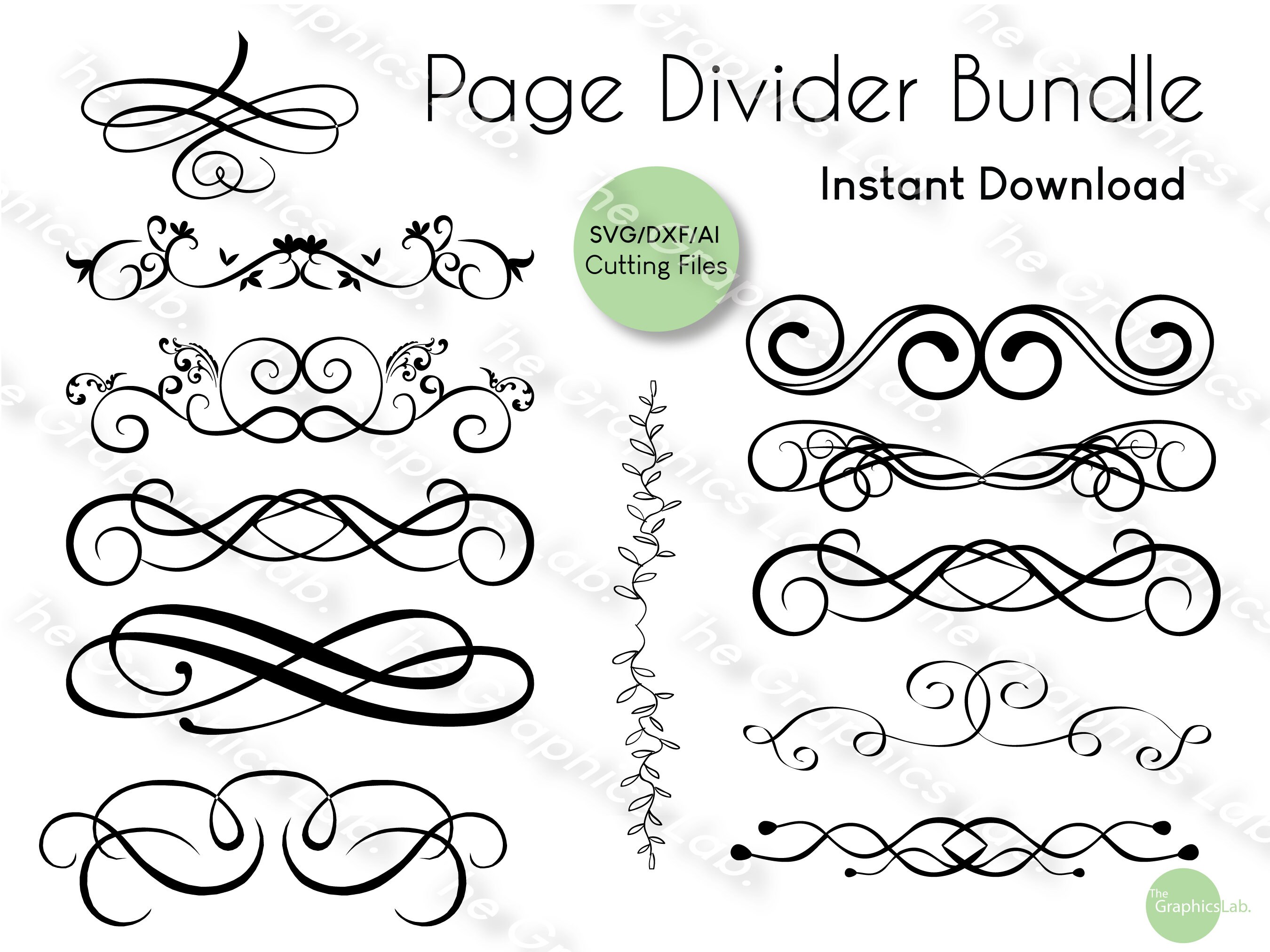 Text / Page Divider SVG Bundle / Divider SVG Bundle, Wedding SVG ...