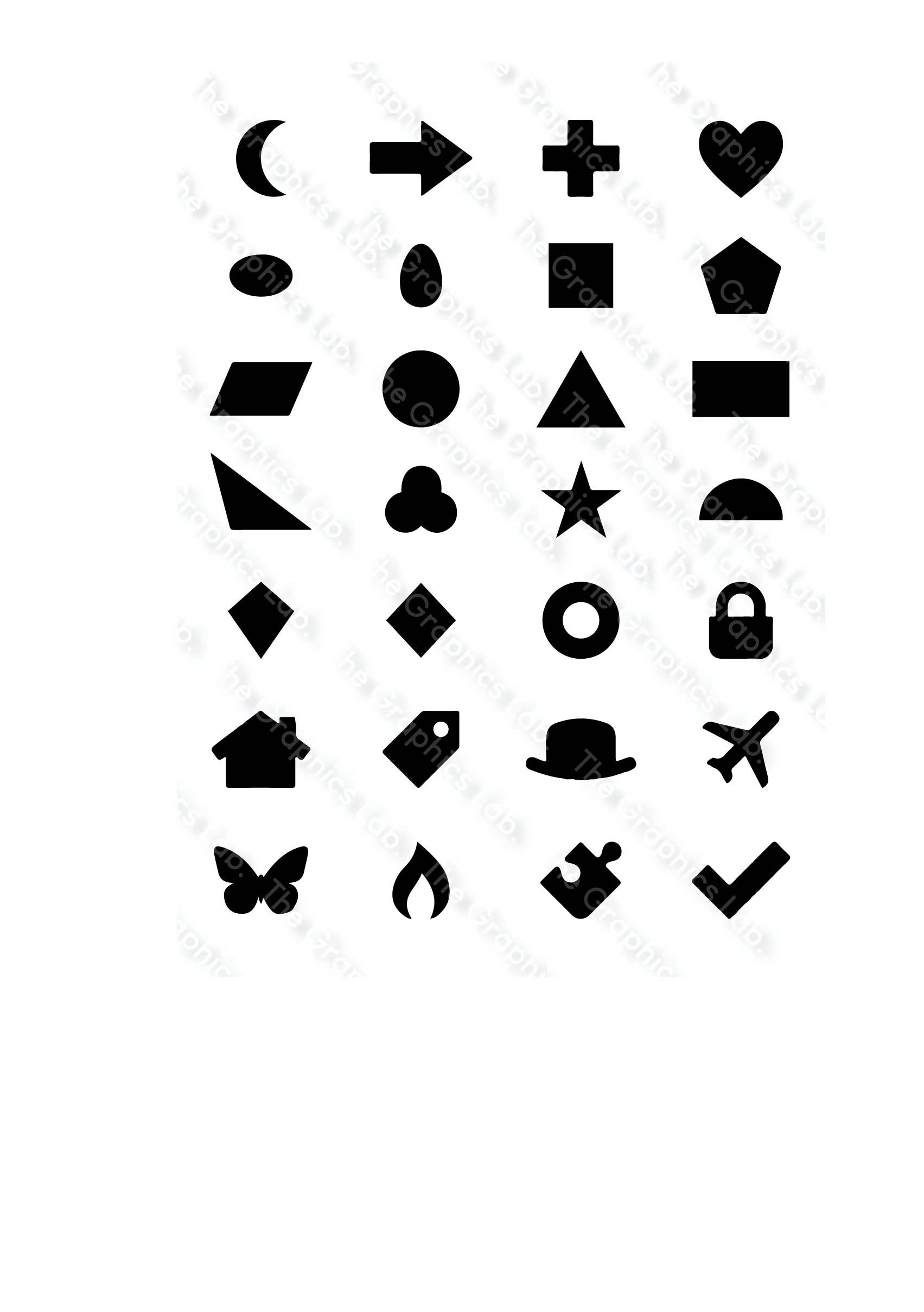 Basic / Simple Shapes Bundle for Cricut and Silhouette SVG, DXF and AI ...