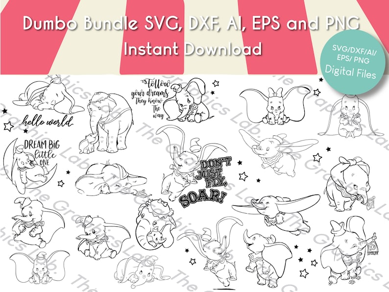 Dumb SVG, PNG, DXF, Ai and Eps | Dumb Clipart, Elephant Svg, Svg Bundle ...