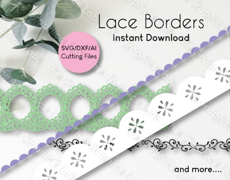 Lace Border SVG Bundle , Seamless , Pattern / Circut and Silhouette ...