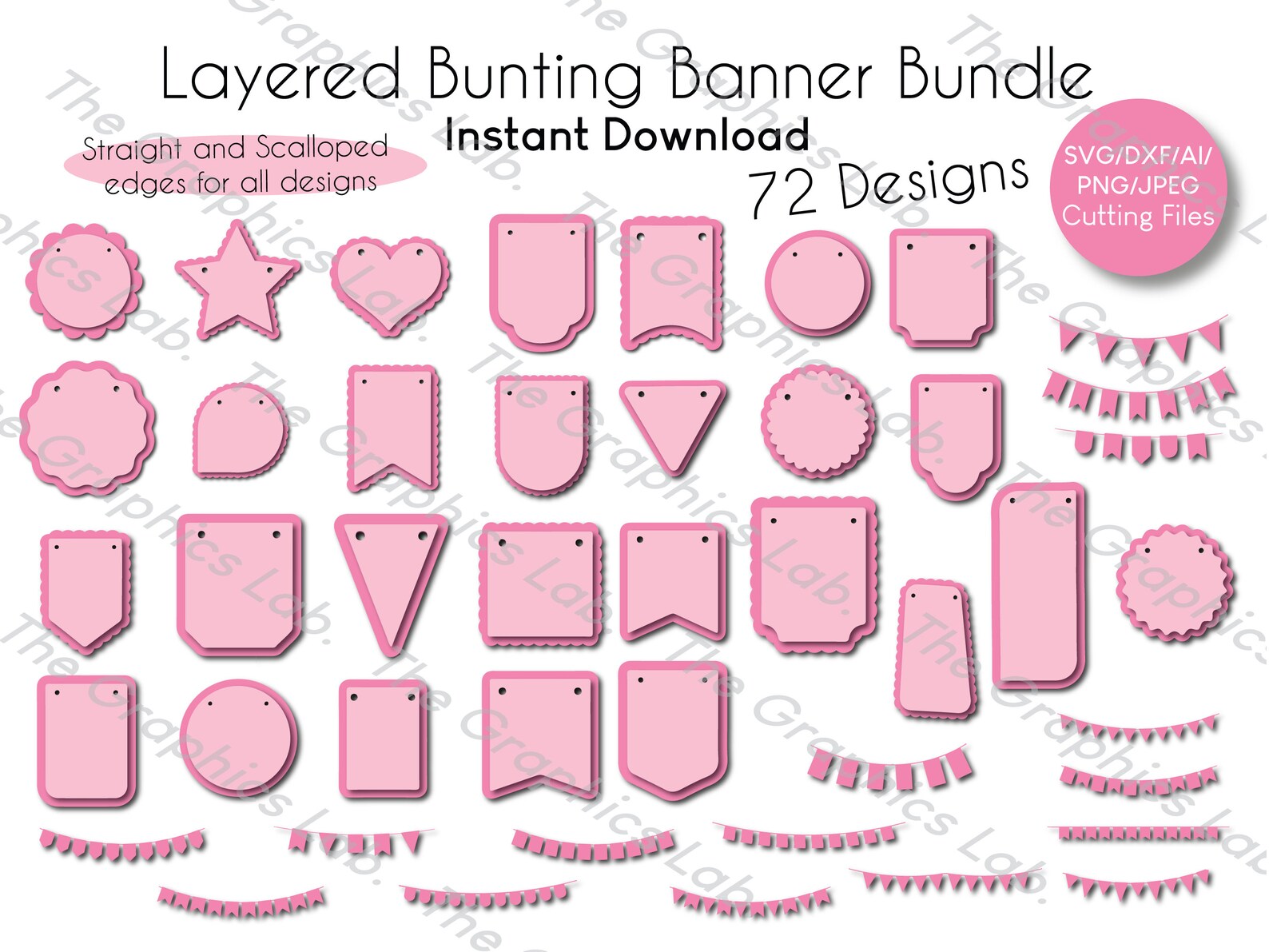 Bunting SVG Bunting Banner SVG Bunting Flags Garland - Etsy