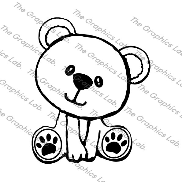 Teddy Bear Black And White Clipart