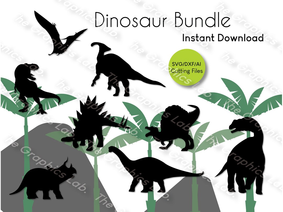 Dinosaur SVG Bundle / Dinosaur Clipart / DXF / AI / Vector / Files for ...