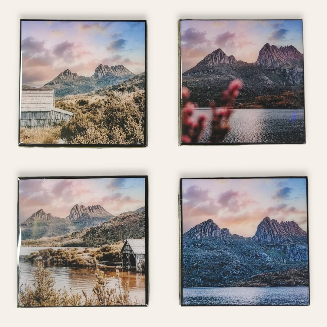 Mountain Photography Sunset Coasters | Unique Prints Gift as Handmade ...