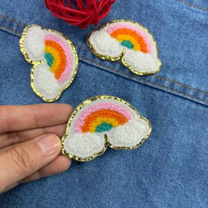 Rainbow Snow Neil Patch, Self-adhesive Rainbow Snow Neil Gold Glitter ...