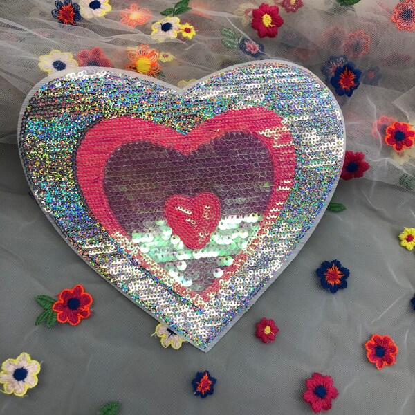 Sequin Heart - Etsy