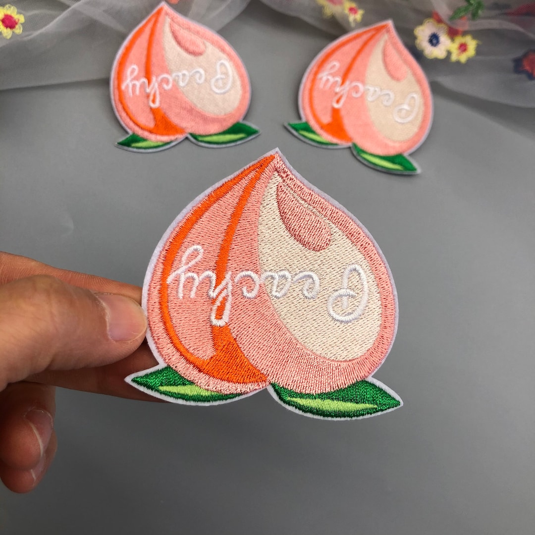 Peach Patch Jacket Fruit Patch Peach Embroidered Patch Embroidered Iron ...