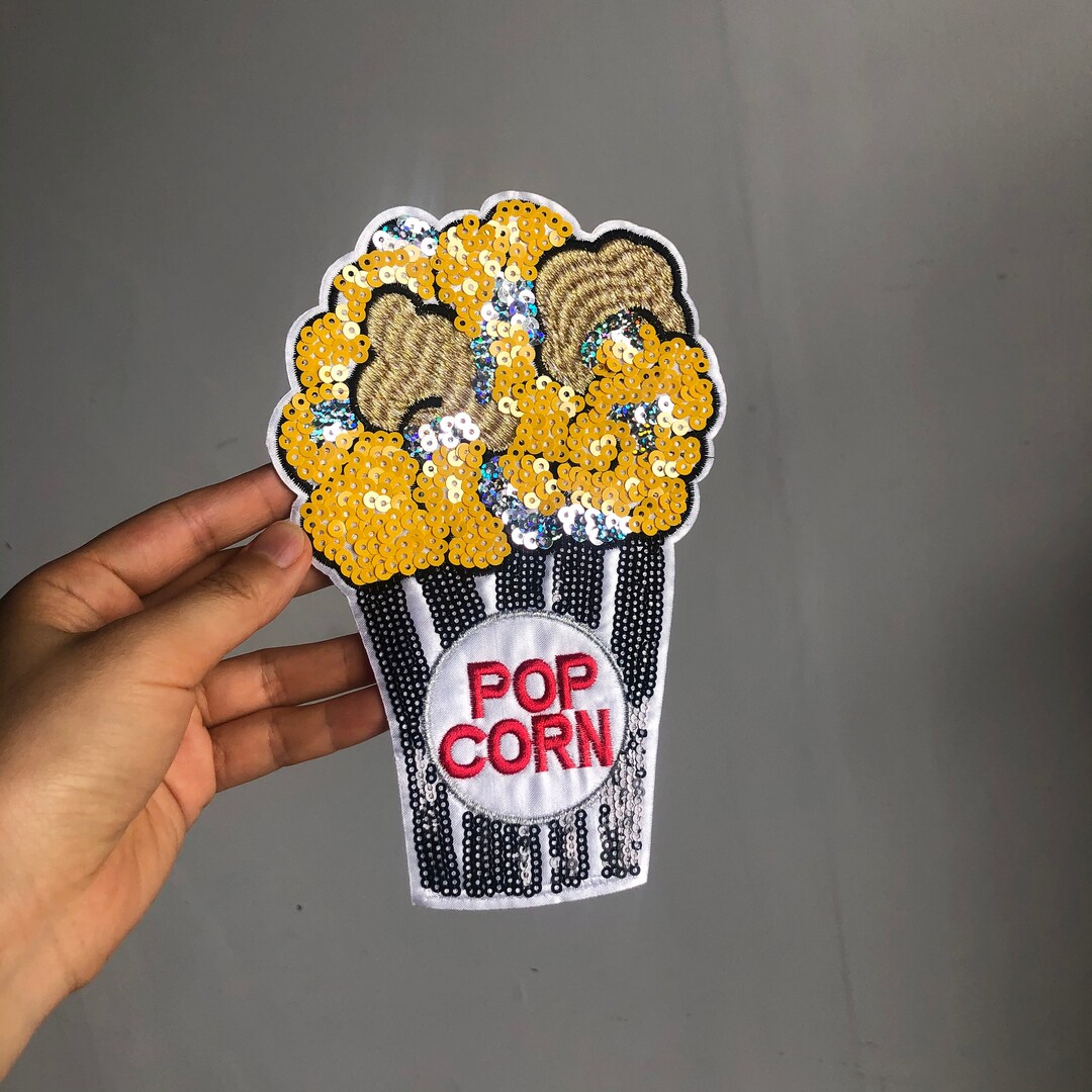 Sequin Popcorn Patch, Ironing Patch, Popcorn Embroidery Sequin Patch - Etsy