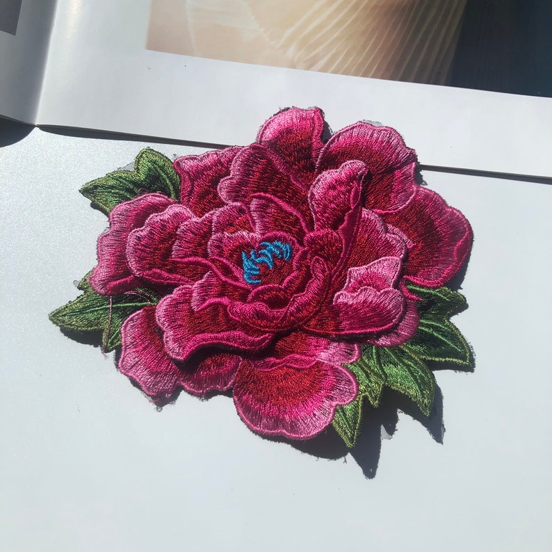 Rose Flower Embroidery Patch Classic Rose Sewn on Patch - Etsy