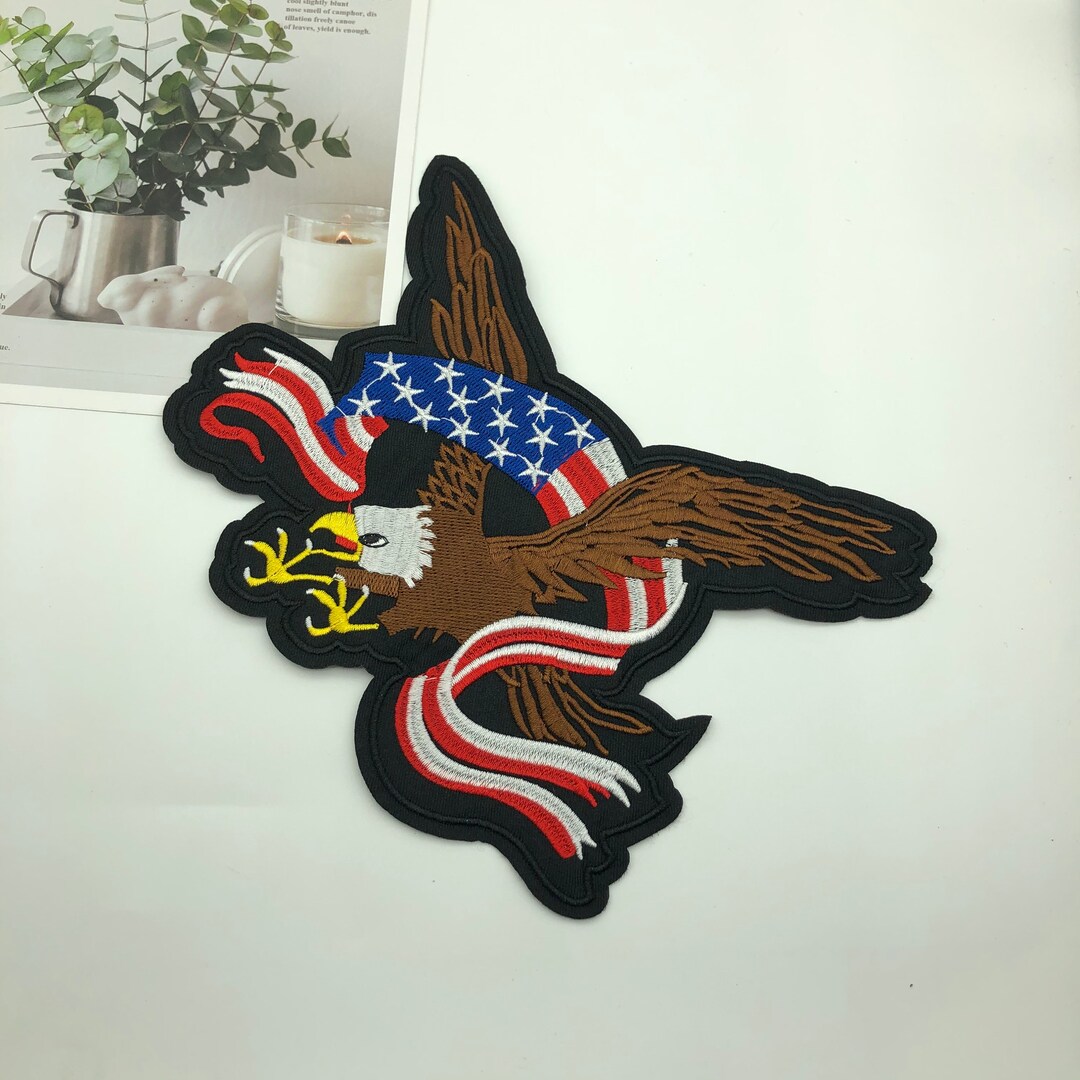 Bald Eagle Embroidery Patch American Flag Eagle Iron Patch - Etsy