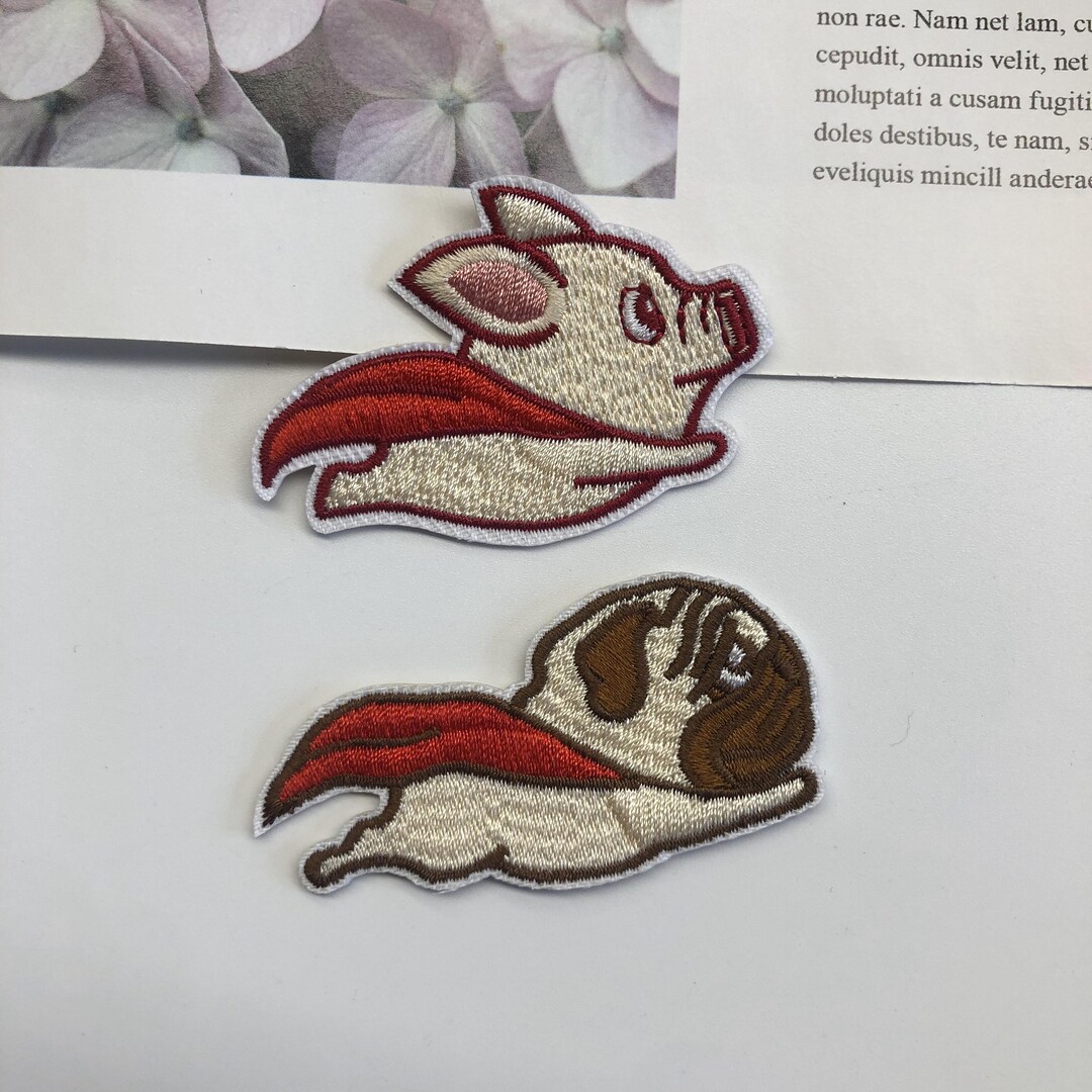 Flying Pig Iron Sticker, Set of 2P Pig Emblem, Flying Pig Emblem ...